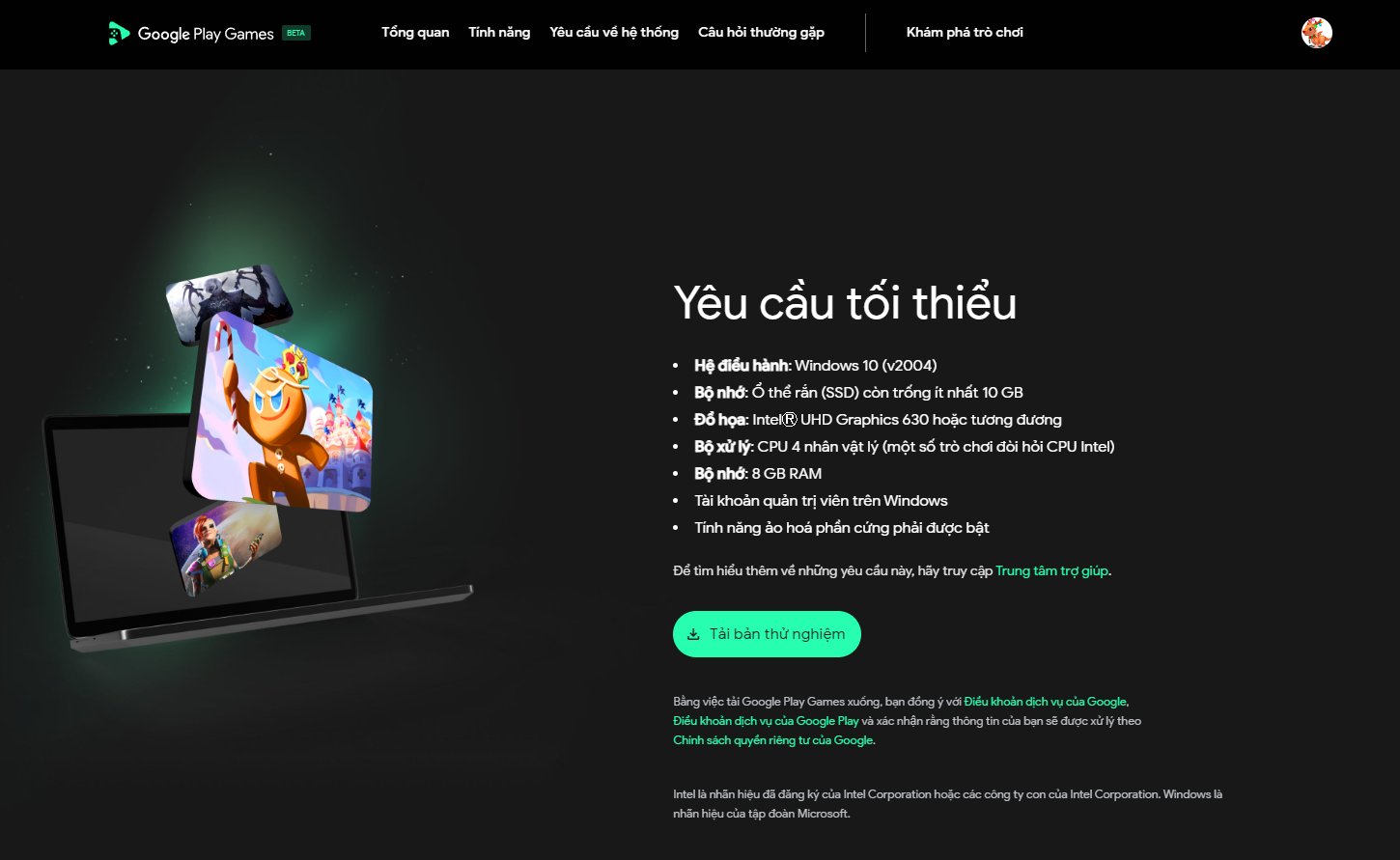 Trải nghiệm dịch vụ Google Play Games - Xuyên Màn Đêm